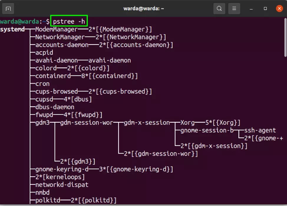 Linux Pstree հրամանի ձեռնարկ 6417_7