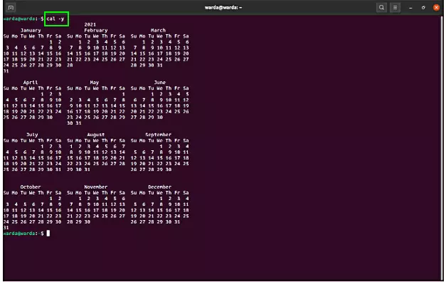 Tutorial de Linux Cal Command 6422_5