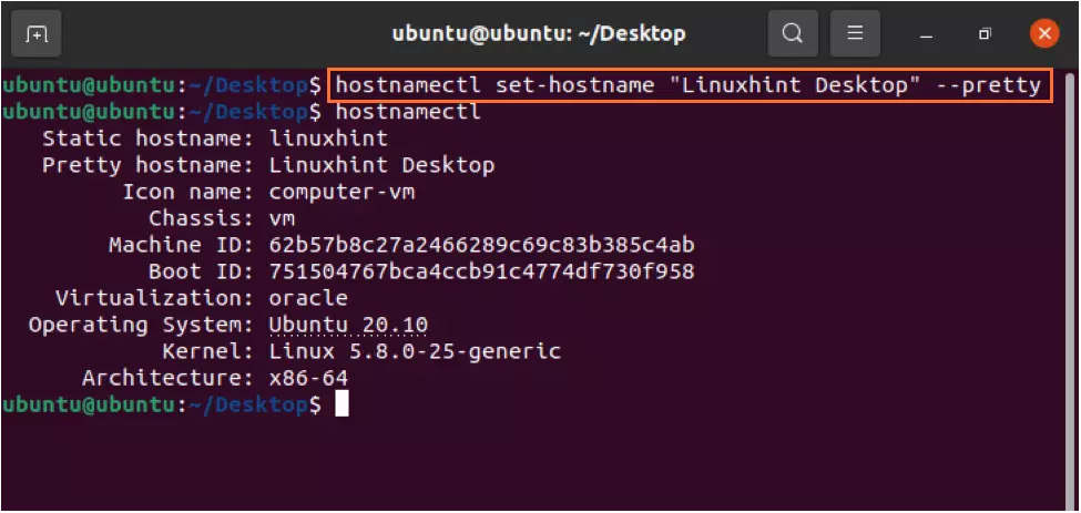 GUI ve CommandLine ile Ubuntu'da Ana Bilgisayar Adını Değiştirin 6426_8