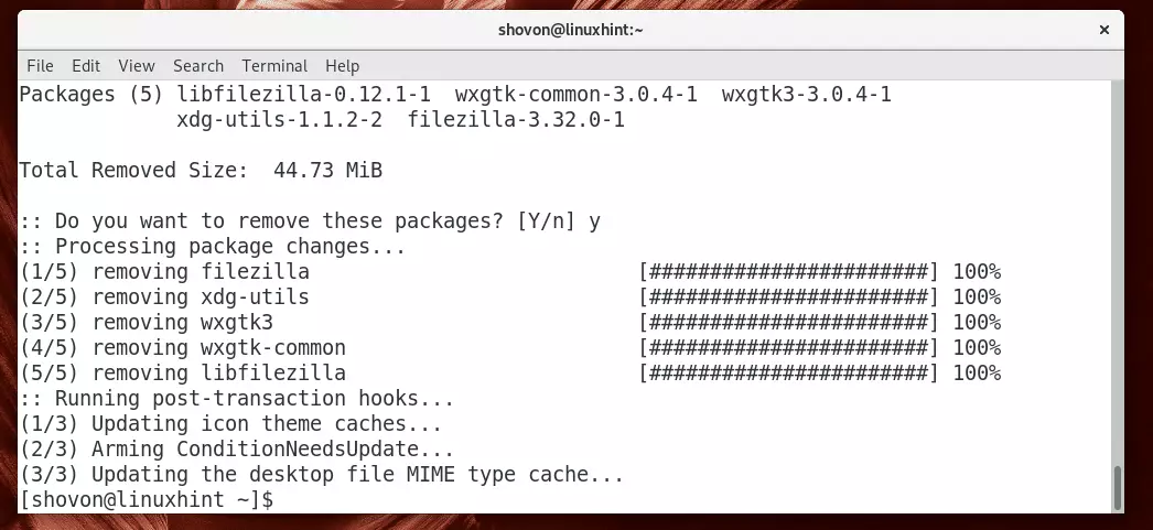 Hvordan fjerne en pakke og dens avhengigheter med Pacman på Arch Linux 6432_10