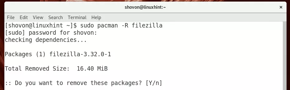 Fjern pakkeavhengigheter Pacman Arch Linux