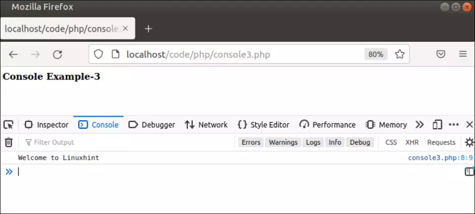 PHPలో కన్సోల్ ఉపయోగం 6447_3