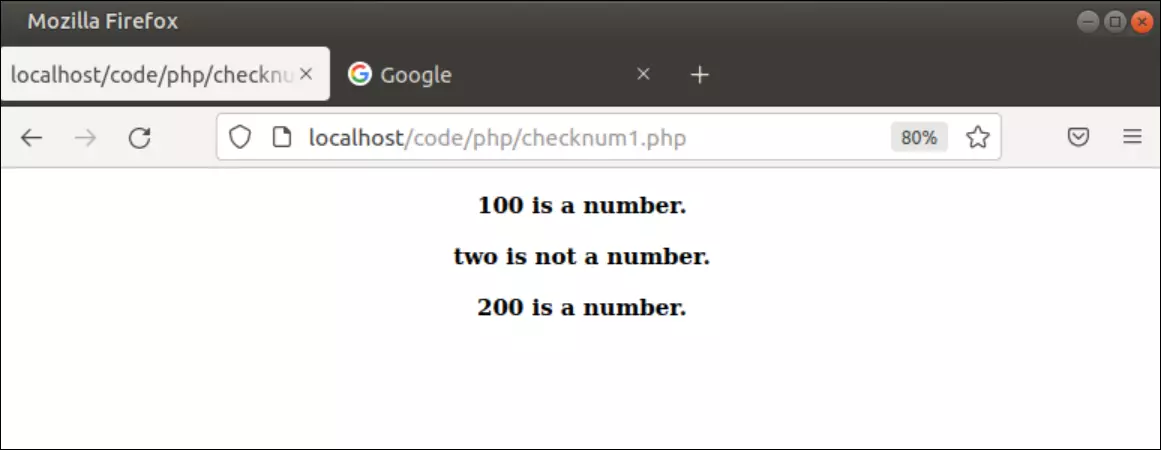 PHP is_numeric() Swyddogaeth
