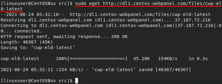 Kā instalēt un lietot CentOS tīmekļa paneli sistēmā CentOS 8 647_5