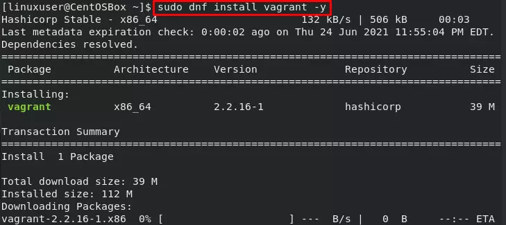 Yadda ake Shigar da Amfani da Vagrant akan CentOS 8 648_3