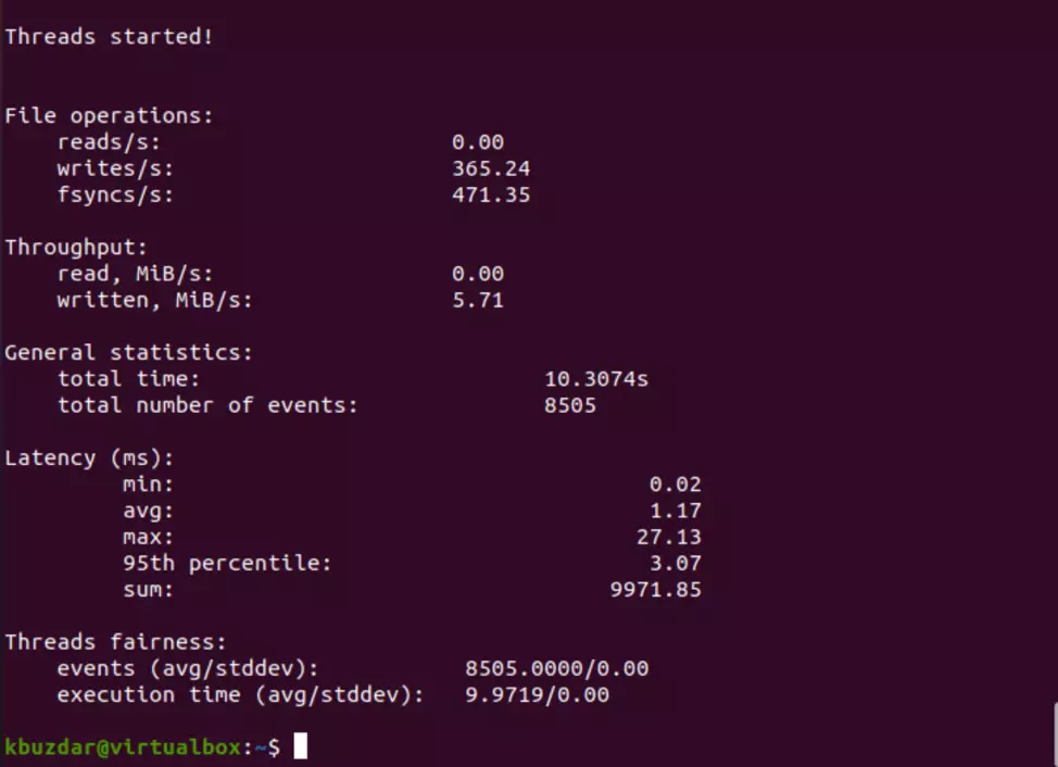 Як выкарыстоўваць Sysbench для тэставання прадукцыйнасці Linux? 6490_10