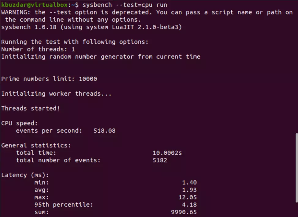 Hogyan használjuk a Sysbench-et Linux teljesítményteszthez? 6490_2