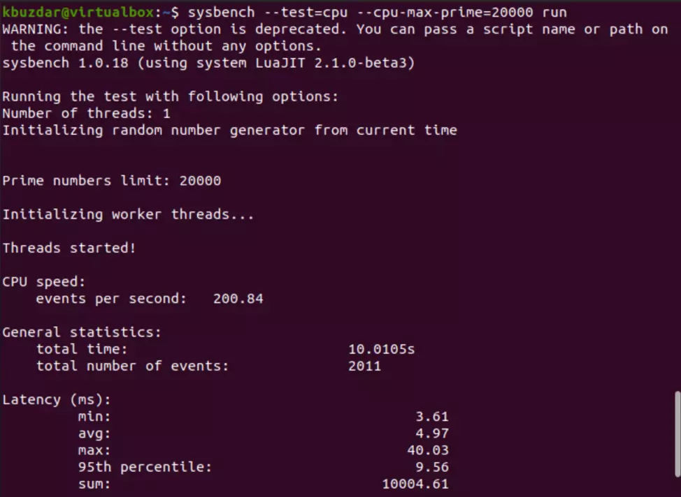 Hogyan használjuk a Sysbench-et Linux teljesítményteszthez? 6490_5