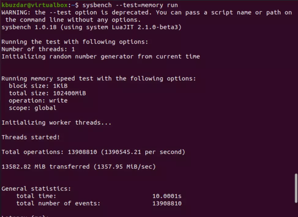 Wéi benotzen ech Sysbench fir Linux Performance Testen? 6490_6