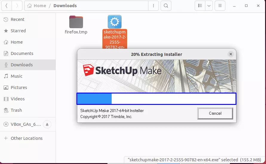 Ubuntu 22.04 တွင် Sketchup3D ထည့်သွင်းနည်း 6535_23