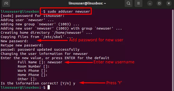 วิธีเพิ่มผู้ใช้ใน Sudoers บน Ubuntu 22.04 6540_2