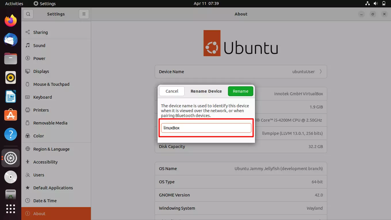 Ubuntu 22.04 मा होस्टनाम कसरी परिवर्तन गर्ने 6541_5