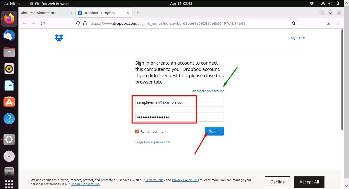 Jinsi ya kufunga Dropbox kwenye Ubuntu 22.04 6547_11