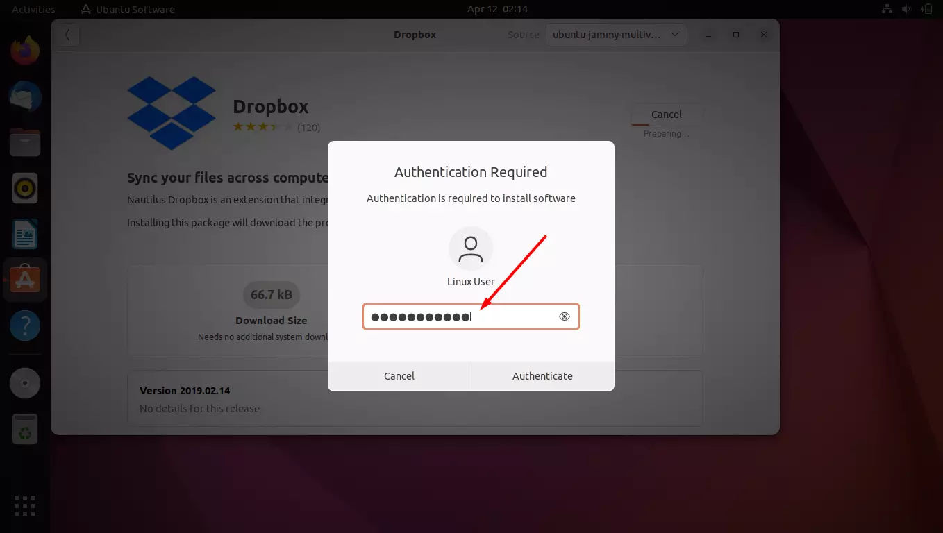 Ubuntu 22.04'te Dropbox nasıl kurulur 6547_5