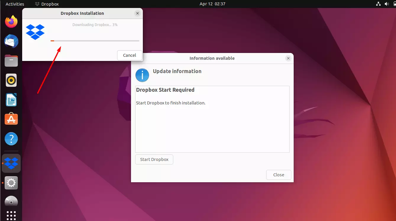 Ubuntu 22.04'te Dropbox nasıl kurulur 6547_9