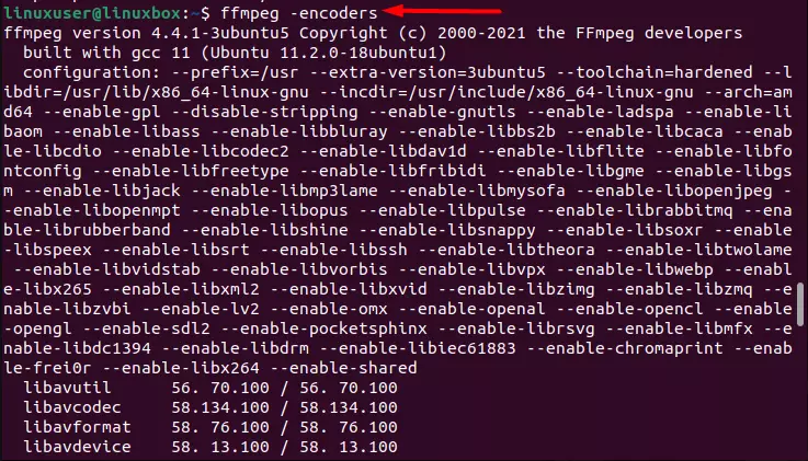 Nzira yekuisa FFmpeg pa Ubuntu 22.04? 6548_5