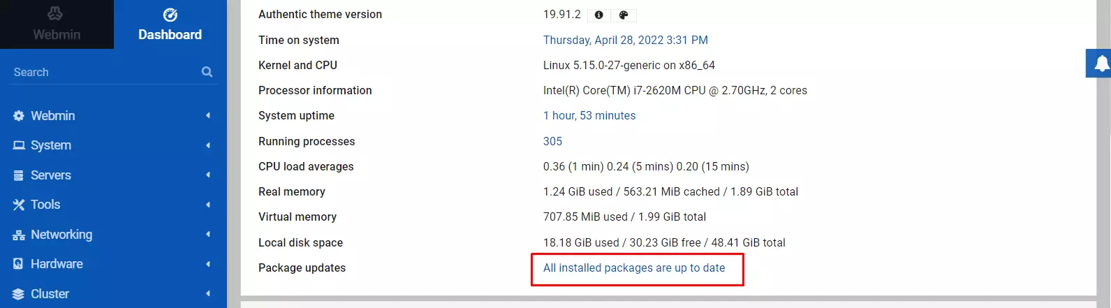 Пошаговое руководство по установке и управлению Webmin в Ubuntu 22.04 6549_22