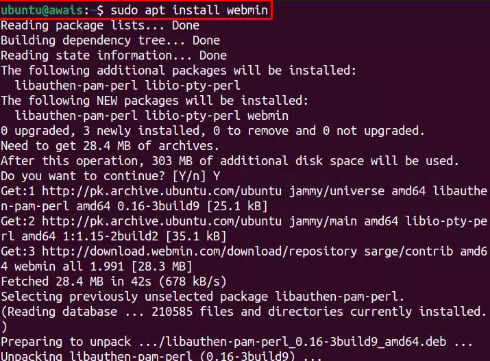 Pitunjuk Lengkah-demi-Lengkah pikeun Masang sareng Ngatur Webmin dina Ubuntu 22.04 6549_5