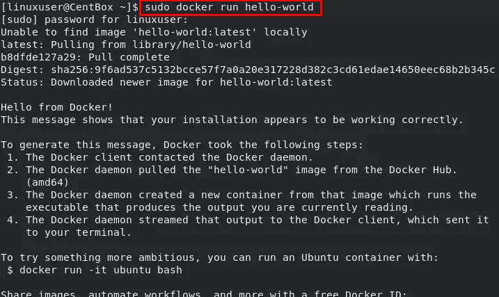 Si të instaloni dhe përdorni Docker në CentOS 8 654_10