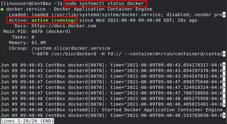 Si të instaloni dhe përdorni Docker në CentOS 8 654_7
