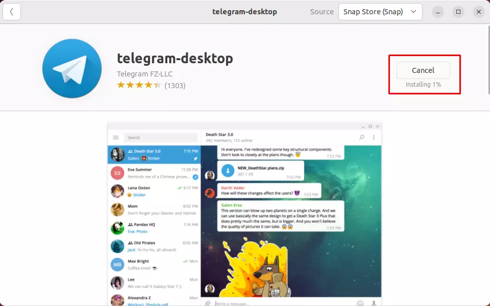 Ubuntu 22.04 හි නවතම Telegram Desktop Messenger යෙදුම ස්ථාපනය කරන්න 6553_12