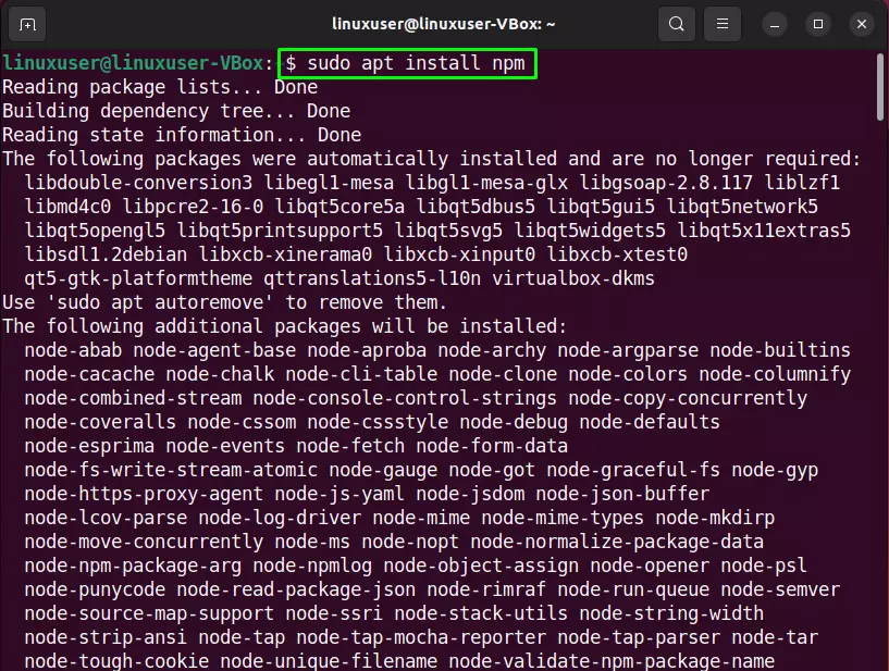 Kif tinstalla Yarn fuq Ubuntu 20.04 LTS 6554_10
