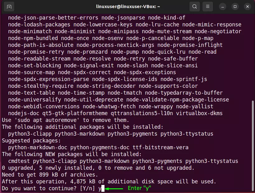 Kif tinstalla Yarn fuq Ubuntu 20.04 LTS 6554_7