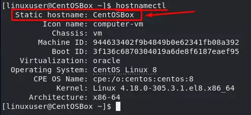 በ CentOS 8 ውስጥ የአስተናጋጅ ስም እንዴት እንደሚቀየር 659_2