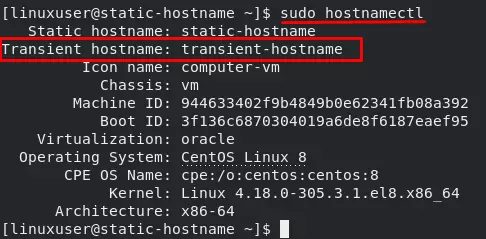 Kaip pakeisti pagrindinio kompiuterio pavadinimą „CentOS 8“. 659_9