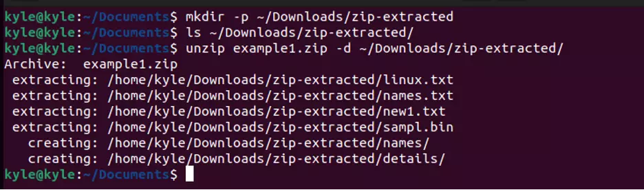 Jak extrahovat soubory do konkrétní složky Linux 65_2