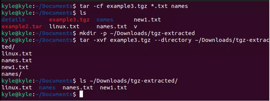 Como extrair arquivos para uma pasta específica Linux 65_7