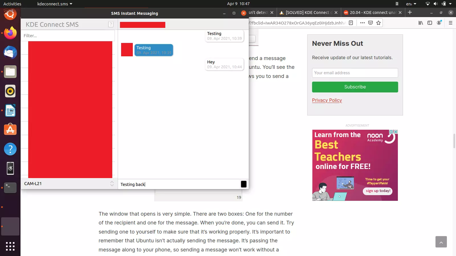 Linux-ൽ നിന്ന് SMS സന്ദേശങ്ങൾ അയയ്ക്കുന്നതും സ്വീകരിക്കുന്നതും എങ്ങനെ? 6654_10