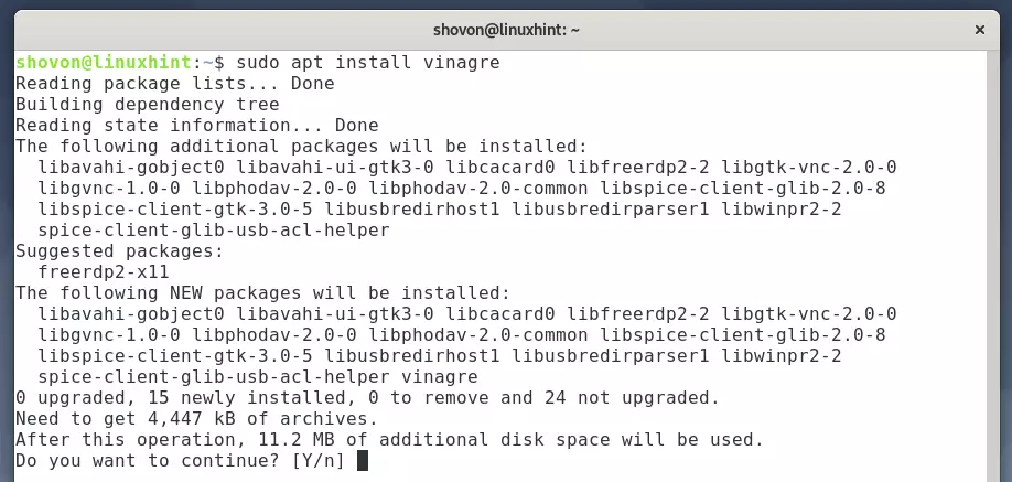 Усталюйце кліент аддаленага працоўнага стала Vinagre на Linux 6656_10