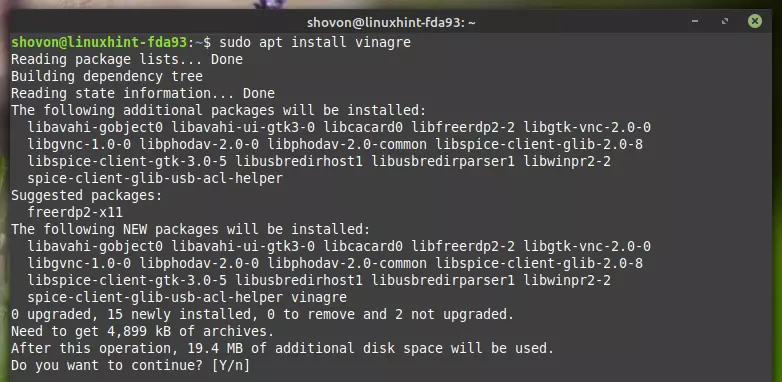 Instalați Vinagre Remote Desktop Client pe Linux 6656_16