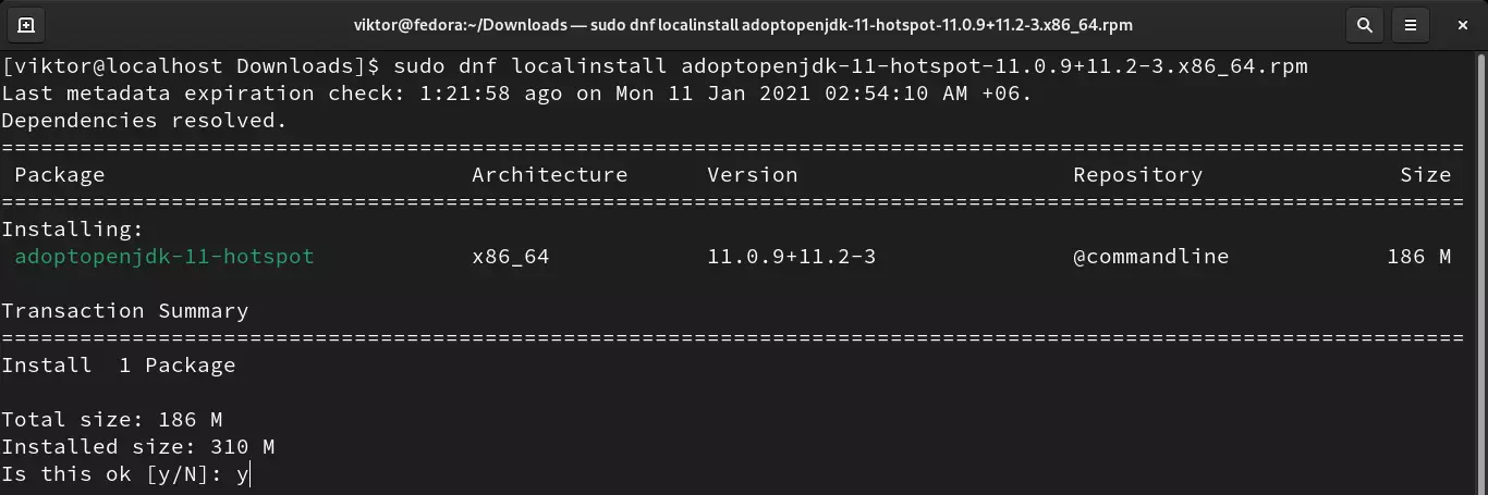 วิธีการติดตั้ง OpenJDK บน Fedora Linux 6692_14