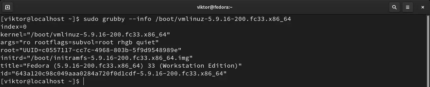 Comment vérifier la version et mettre à jour le noyau Fedora Linux 6694_8