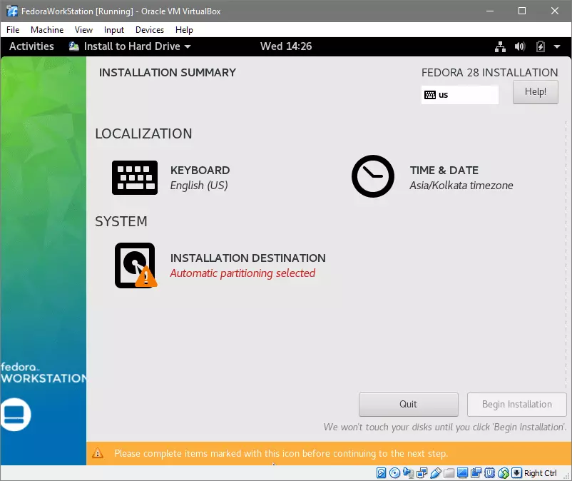 VirtualBox'та Fedora 28 урнаштырыгыз 6697_10