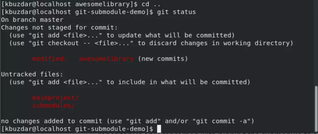 git サブモジュールはどのように機能しますか? 6767_11