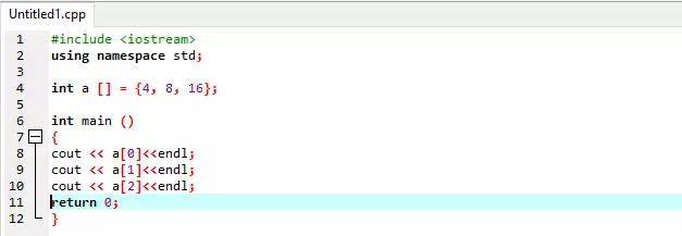 C++ માં એરે કેવી રીતે છાપવું 6856_1