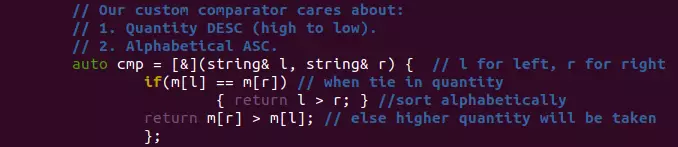 Filaharana laharam-pahamehana C++ Miaraka amin'ny Comparator Custom 6867_4