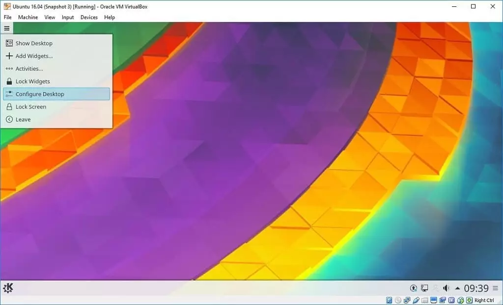 KDE プラズマ 5.8