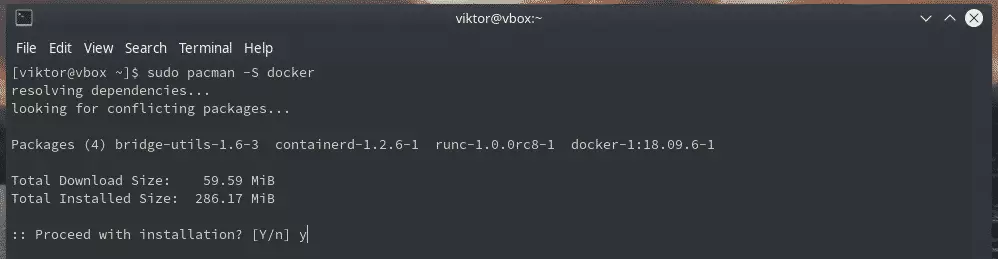 Nola erabili Docker Arch Linux-en 6893_4