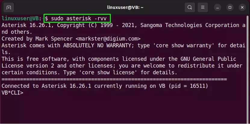 Hoe kinne jo Asterisk ynstalleare op Ubuntu 22.04 68_37