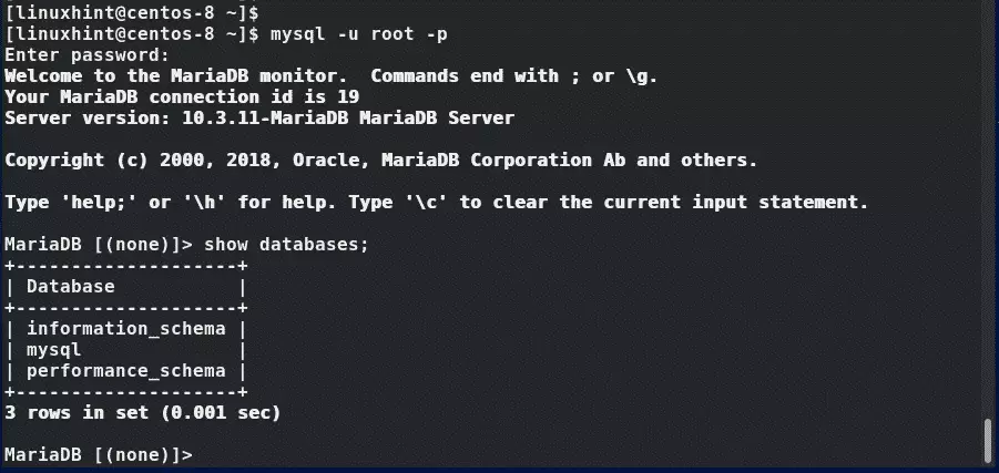 RHEL 8/ CentOS 8 මත MariaDB අනුකරණය 7007_10