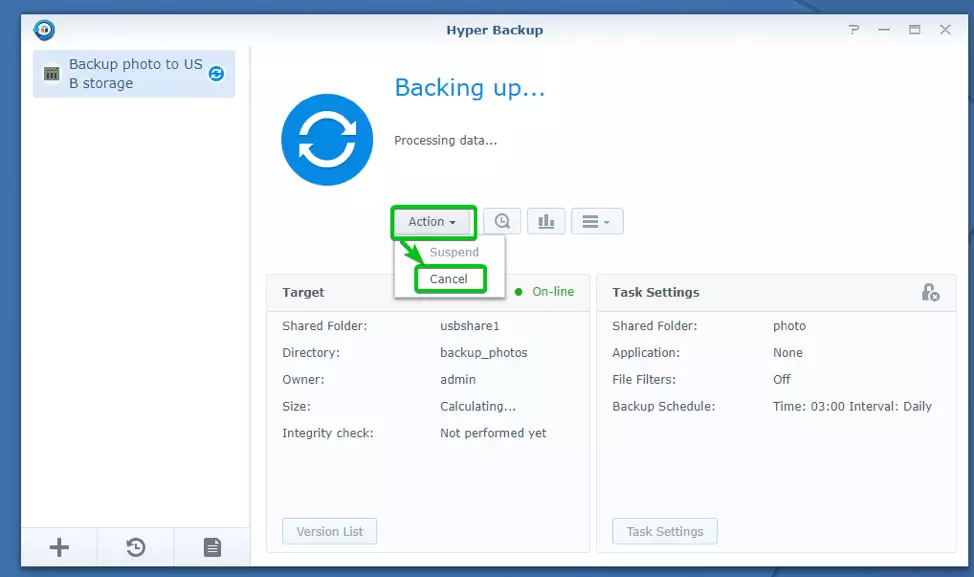 Giunsa Paggamit ang Synology Hyper Backup 7039_64