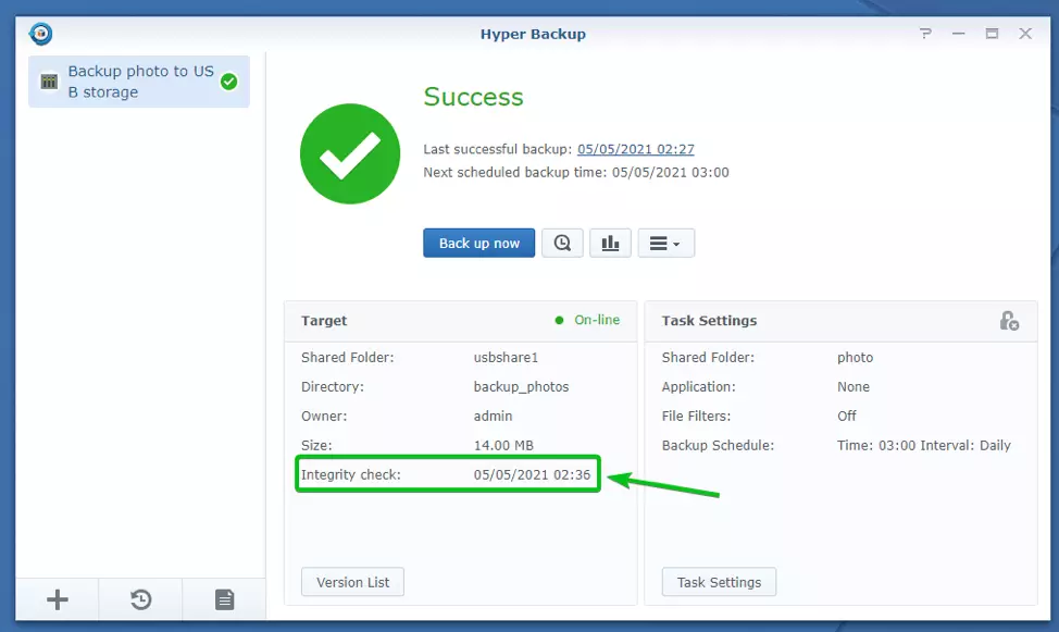 Giunsa Paggamit ang Synology Hyper Backup 7039_94