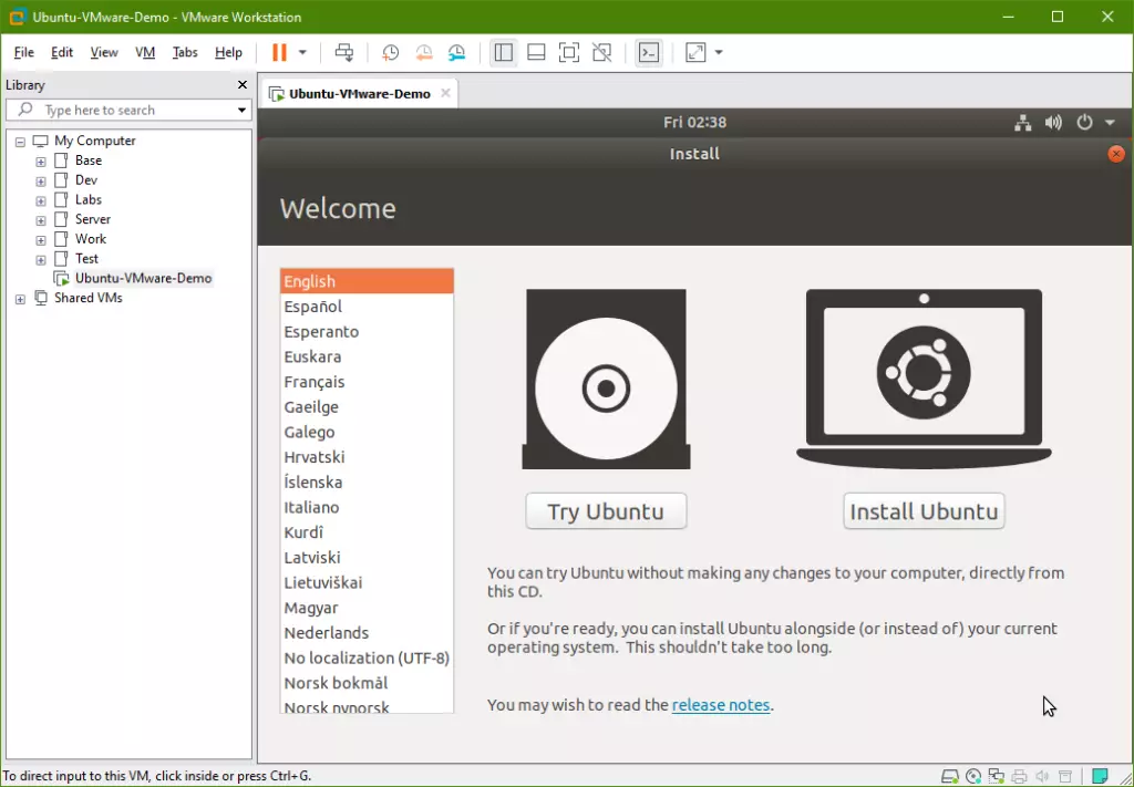 VMware பணிநிலையத்தில் Ubuntu ஐ நிறுவவும் 7051_25