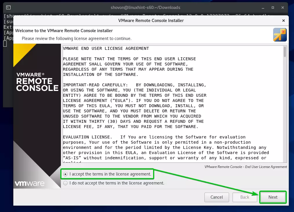 لىنۇكىسقا VMRC (VMware يىراقتىن كونترول سۇپىسى) نى قانداق ئورنىتىش كېرەك 7052_35