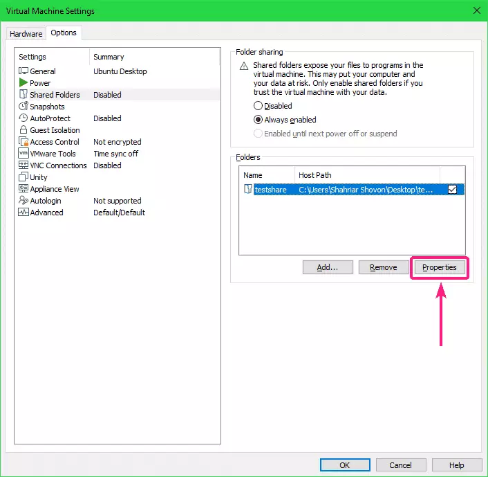 Gushiraho VMware Igabana kuva kuri Command Line kuri Linux VM 7054_12