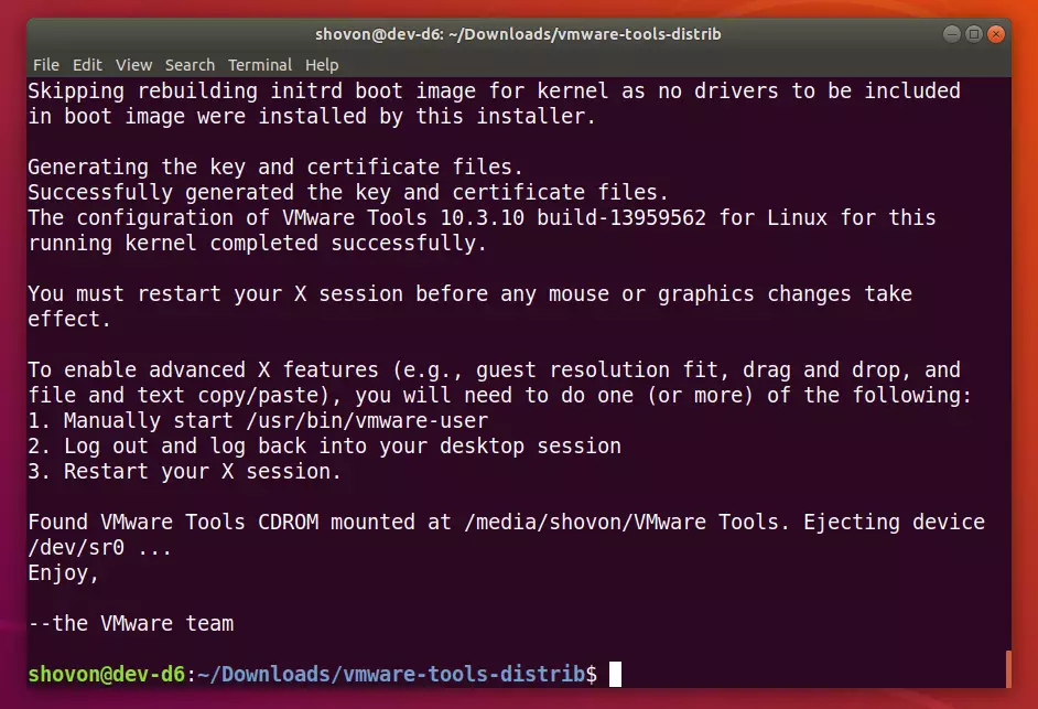 Ubuntu/Debian VMware वर्चुअल मशीन पर VMware उपकरण कैसे स्थापित करें 7055_38